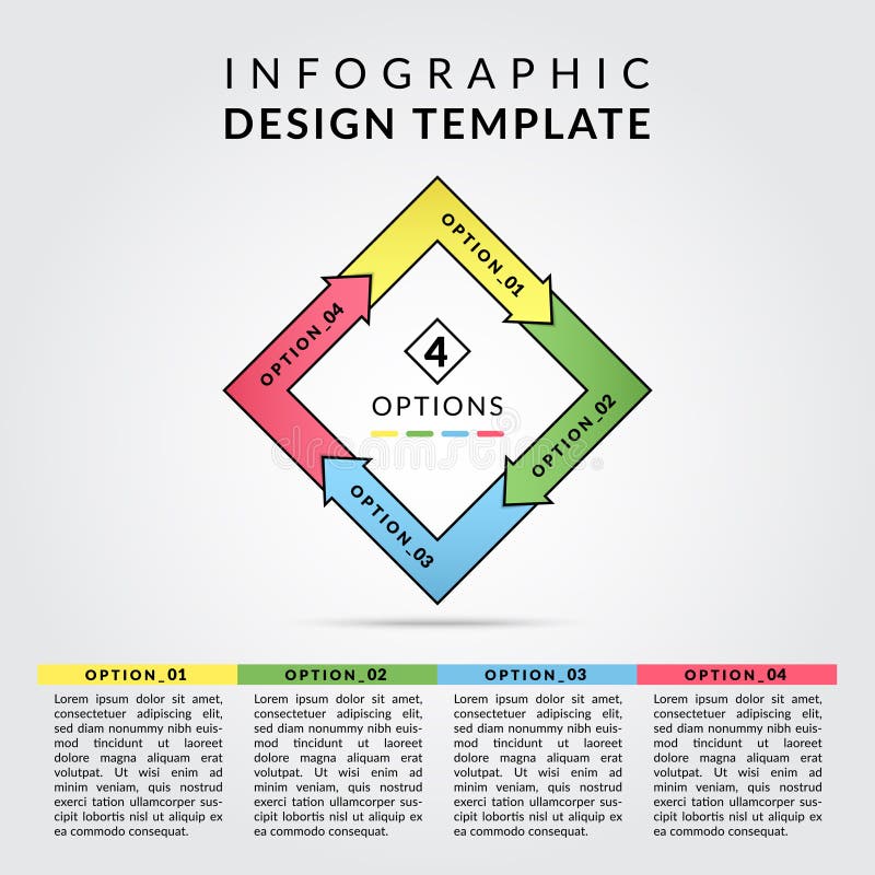 4 Steps Info Graphic Design Template. Modern Infographic Template. 4 ...