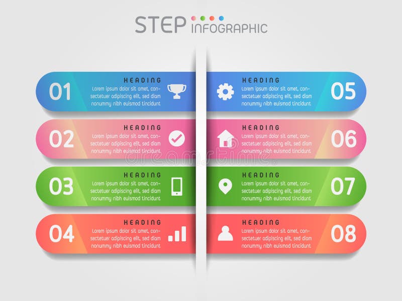 8 Steps Infographic Element Design, Vector Illustration. Stock ...