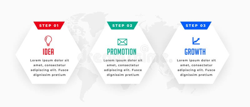 3 Steps Infographic Process Chart Template for Data Visualization Stock ...