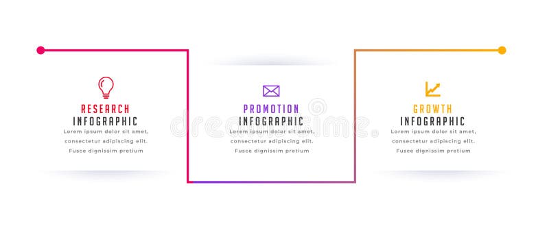 3 Steps Infographic Process Element Banner for Business Marketing Stock ...