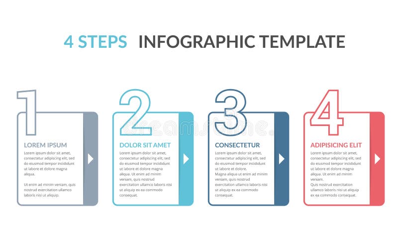4 Steps - Infographic Template Stock Vector - Illustration of color ...