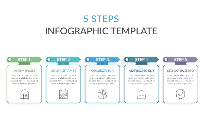 5 Steps - Infographic Template Stock Vector - Illustration of chart ...