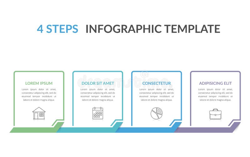 4 Steps - Infographic Template Stock Vector - Illustration of color ...
