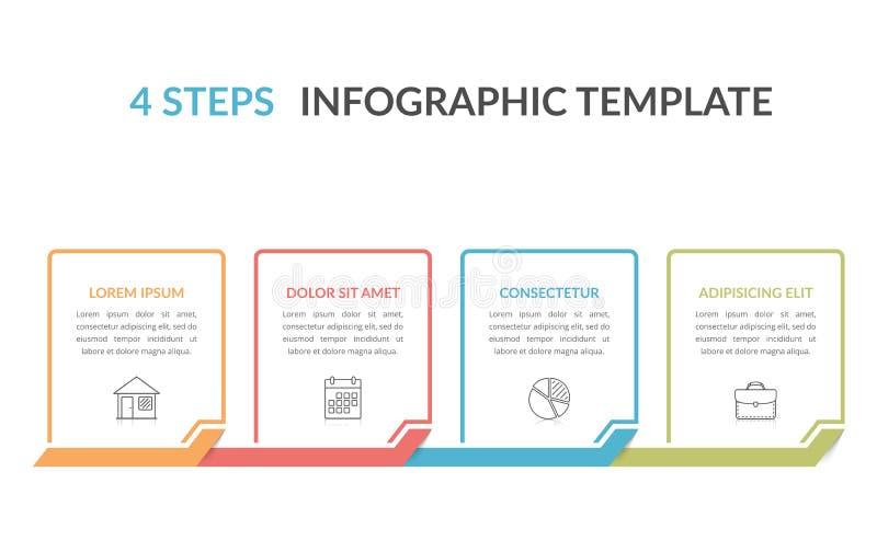 4 Steps - Infographic Template Stock Vector - Illustration of template ...