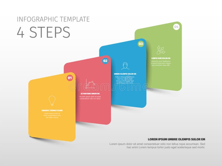 4 Steps Infographic Template Modern Design with Colorful Boxes Stock ...