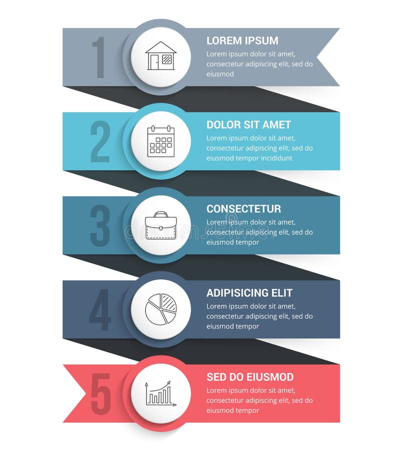 5 Steps - Infographic Template Stock Vector - Illustration of five ...