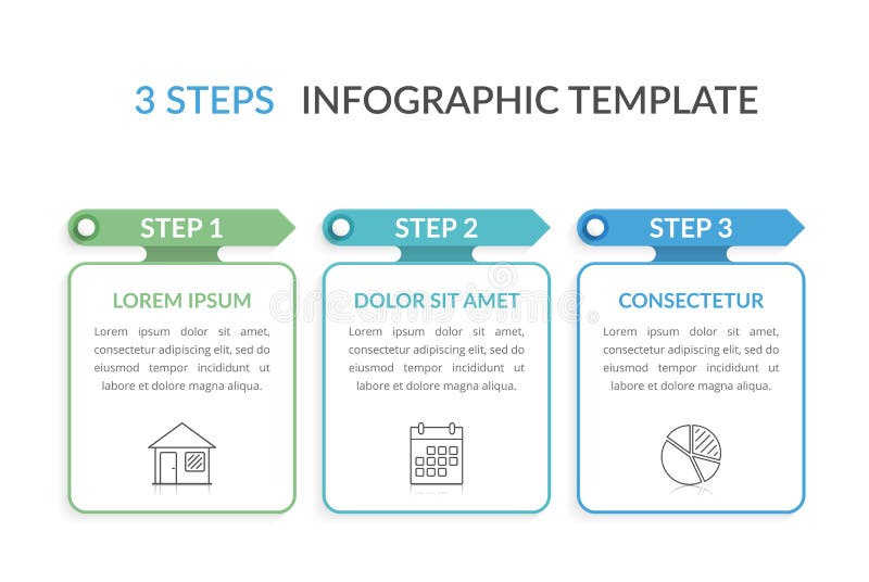 3 Steps - Infographic Template Stock Vector - Illustration of options ...