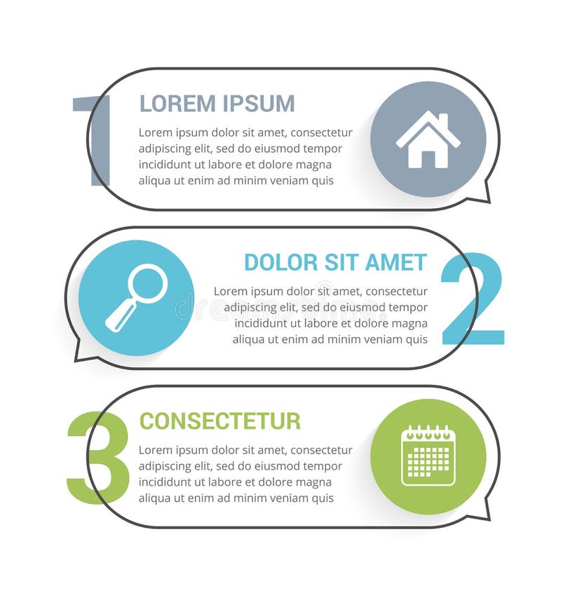 3 Steps - Infographic Template Stock Vector - Illustration of elements ...