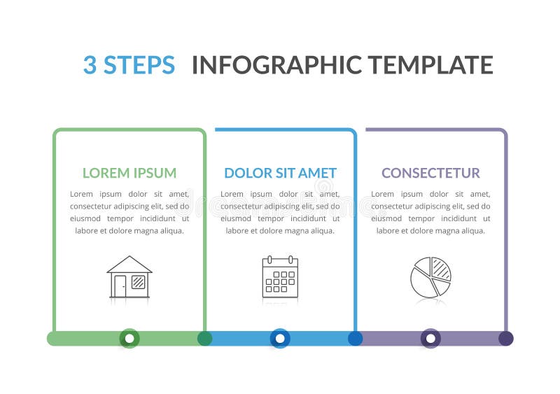 3 Steps - Infographic Template Stock Vector - Illustration of element ...