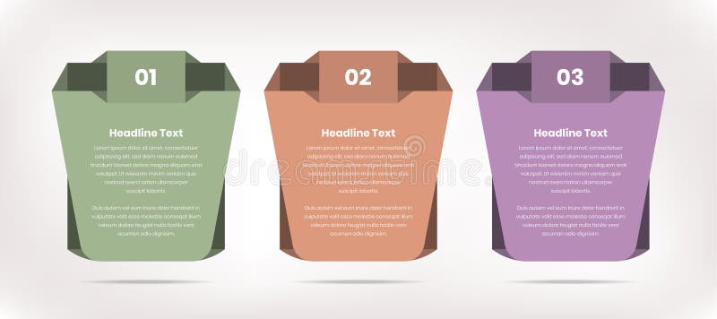 Steps Infographic with Text and Number on Abstract Bag Style Shape ...