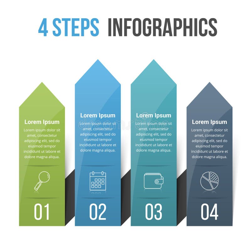 4 Steps Infographics with Arrows Stock Vector - Illustration of layout ...