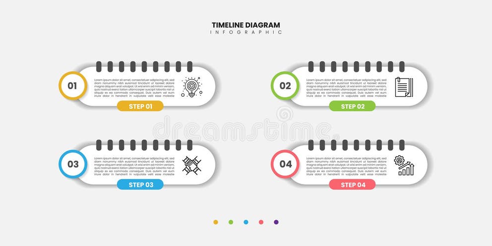 4 Steps Infographics Design Template. Graph, Pie Chart, Workflow Layout ...
