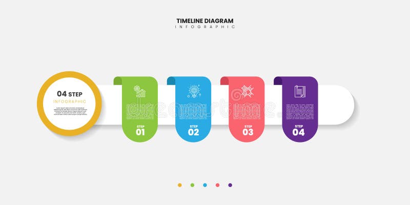 4 Steps Infographics Design Template. Graph, Pie Chart, Workflow Layout ...