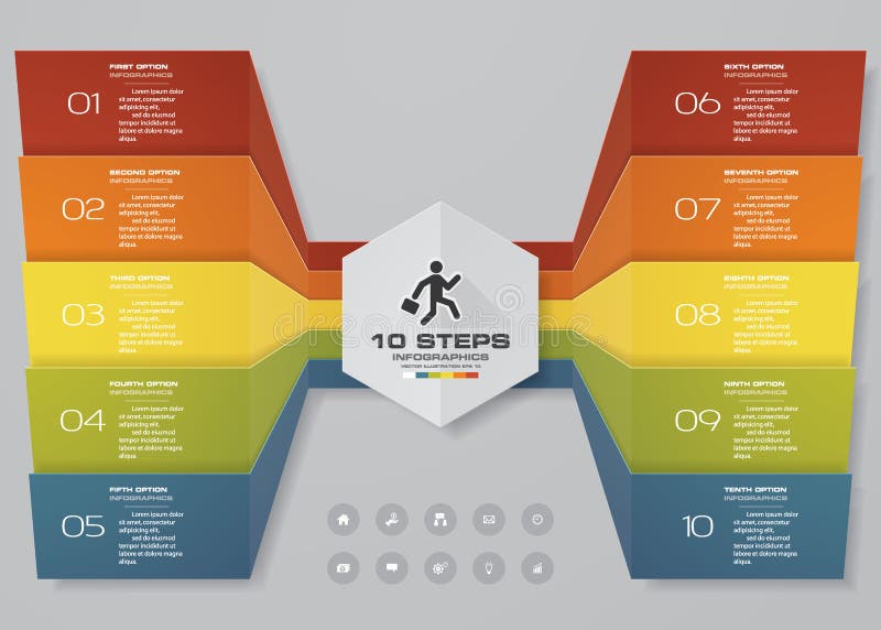10 Steps Template for Business Presentation. Stock Vector ...