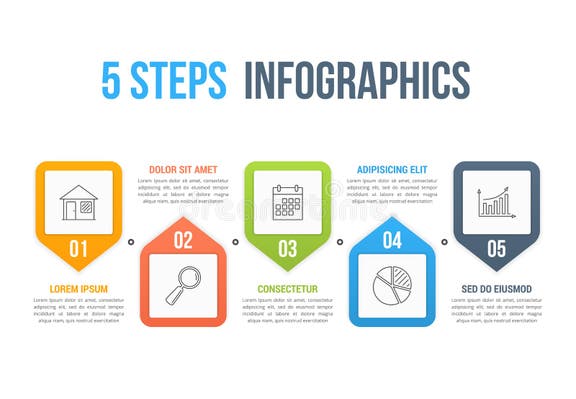 5 Steps Infographics stock vector. Illustration of diagram - 104524898