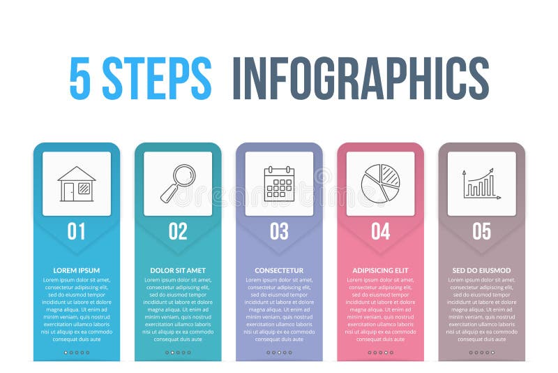 5 Steps Infographics stock vector. Illustration of infograph - 116055448