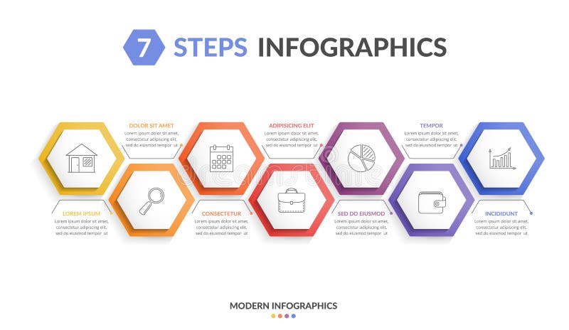 7 Steps Infographics stock vector. Illustration of diagram - 124862630