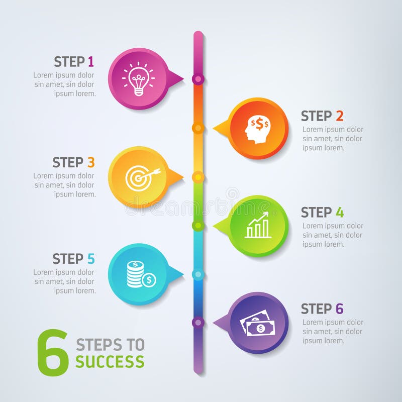 6 Steps Infographics stock vector. Illustration of banner - 101049576