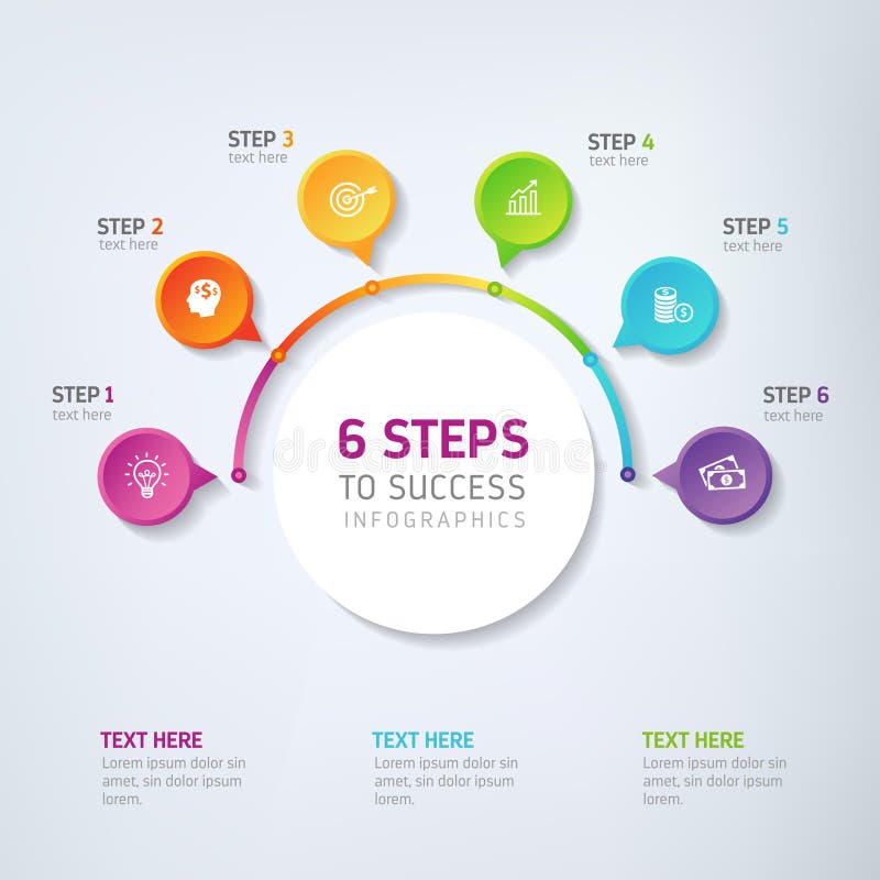 6 Steps Infographics stock vector. Illustration of abstract - 99706345
