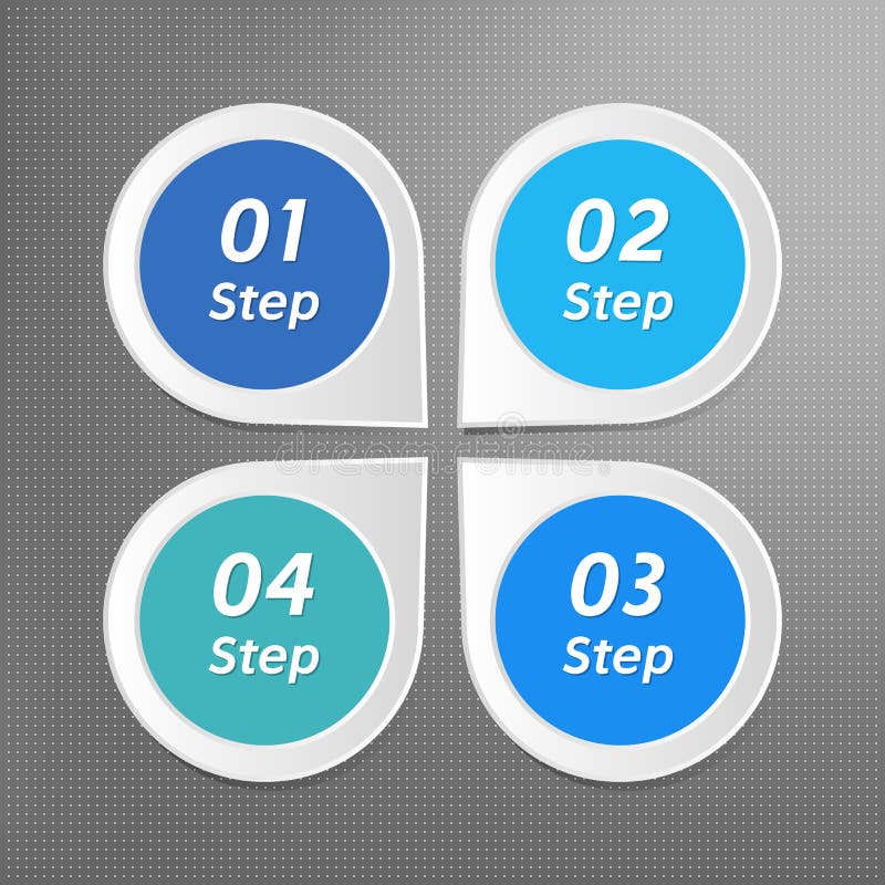 4 Steps Infographics Vector. Isolated Pointer Symbols with Numbers on ...