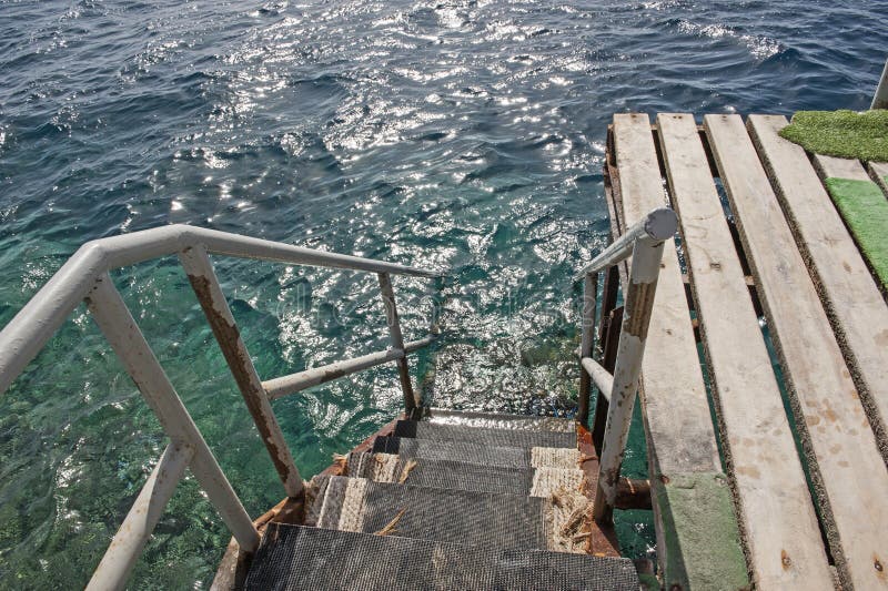 Steps Going Down into the Sea Stock Image - Image of steps, summer ...