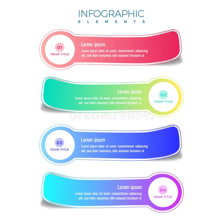4 Steps Label Infographic Template for Progress Stock Vector ...