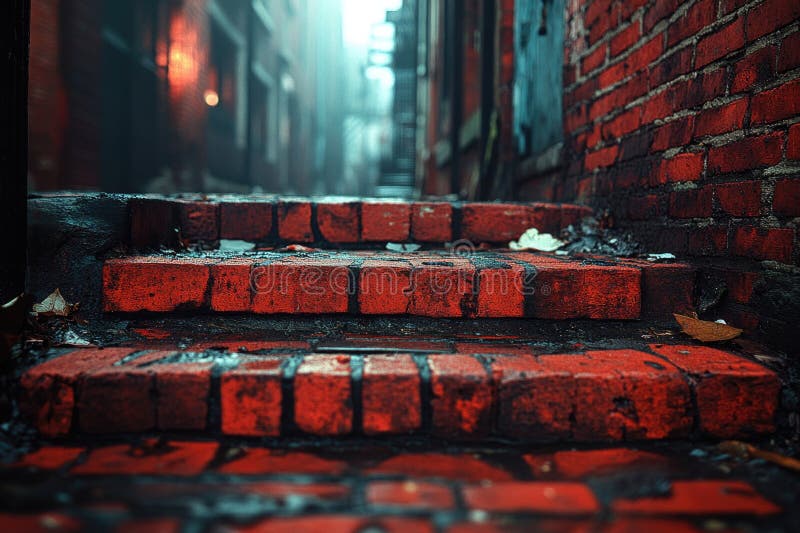 Steps Lead Up To a Building with Red Bricks, Ideal for Architecture and ...