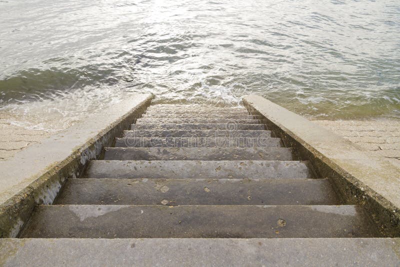Steps leading into sea. stock photo. Image of staircase - 37405910