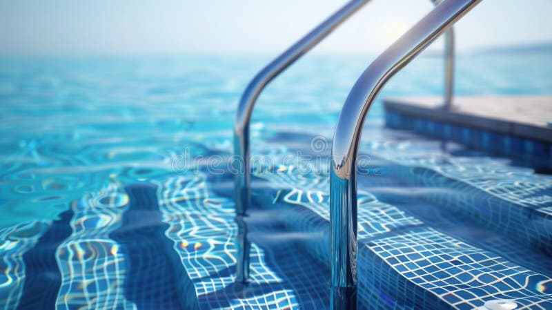 Steps Leading into a Swimming Pool Stock Image - Image of sport ...