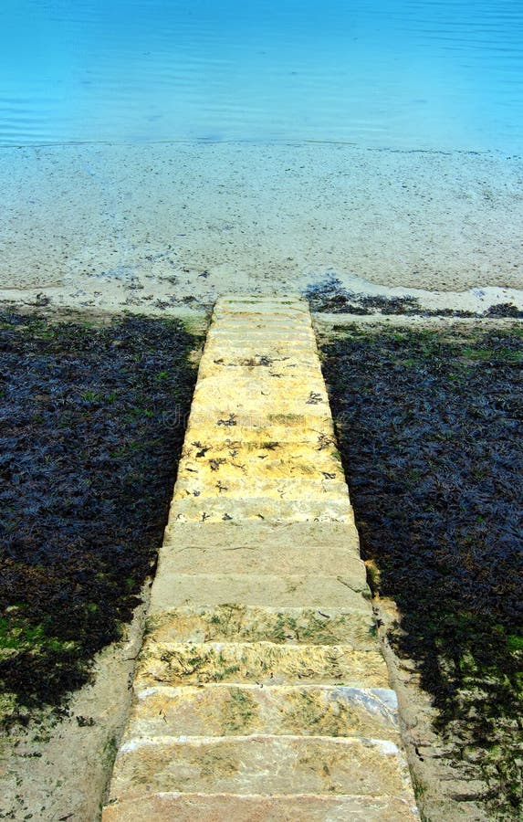 Steps Leading To Beach and Sea Stock Image - Image of steps, scenic ...