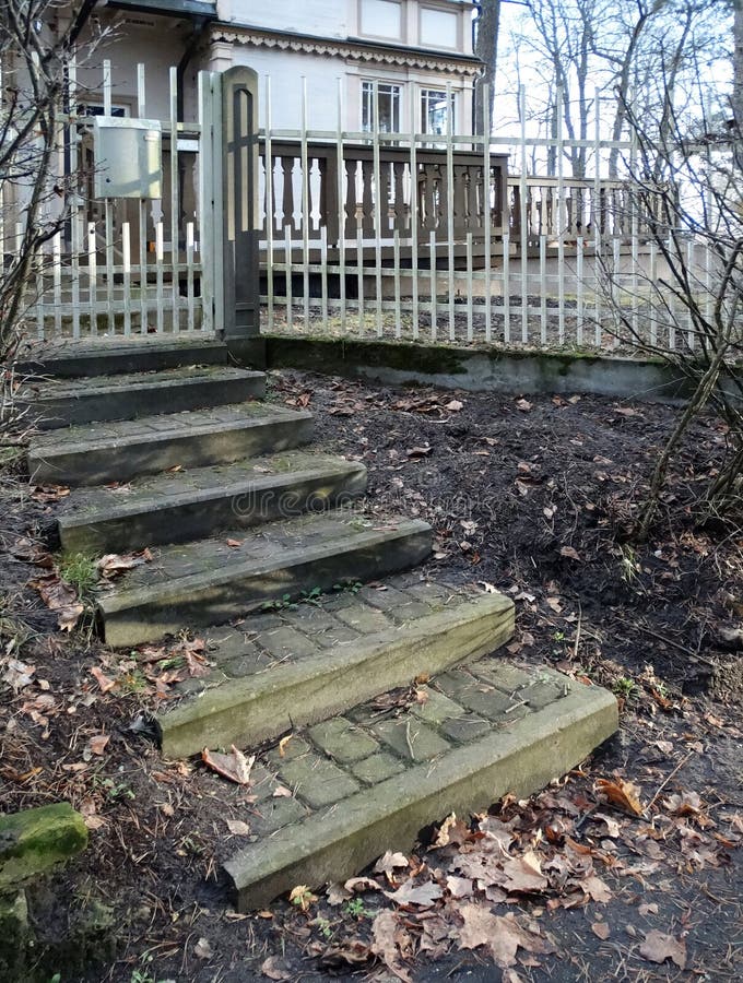 Steps Leading To the Gate and Fence of the House Stock Photo - Image of ...