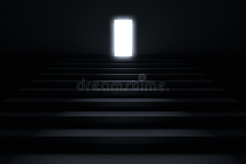 Steps leading to light stock illustration. Illustration of stairs ...