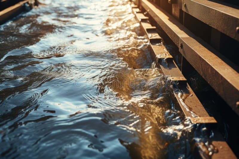 Steps Leading into the Water, Shot from a Low Angle Stock Image - Image ...