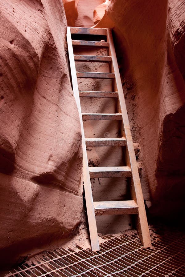 Steps in Lower Antelope Canyon Stock Image - Image of sand, eroded ...