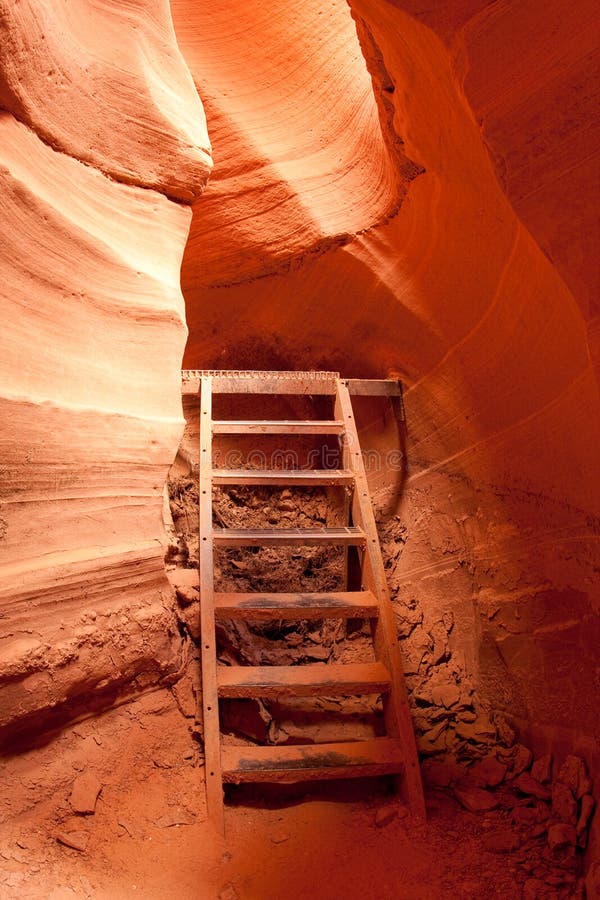 Steps in Lower Antelope Canyon Stock Photo - Image of sandstone ...