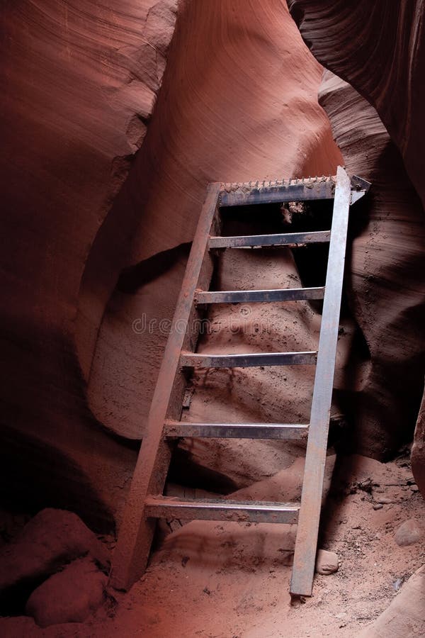 Steps in Lower Antelope Canyon Stock Image - Image of erosion, orange ...