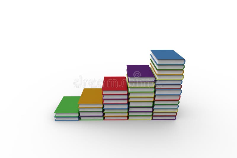 Steps made from books stock illustration. Illustration of graphic ...