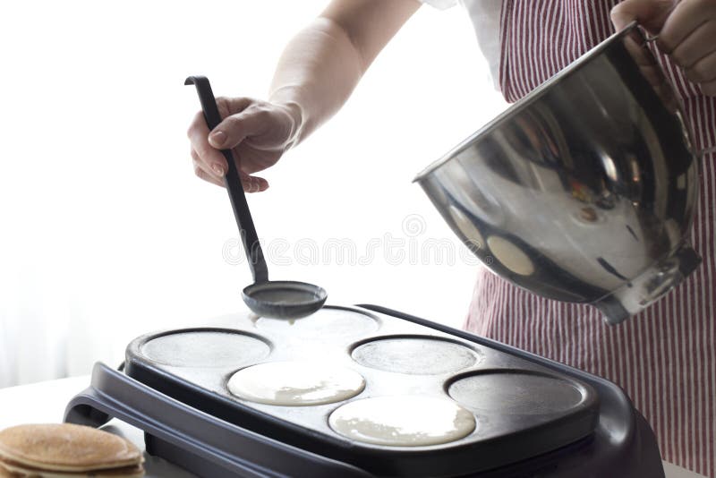 The Cooking Process in the Kitchen. Steps of Making Cooking Panc Stock ...