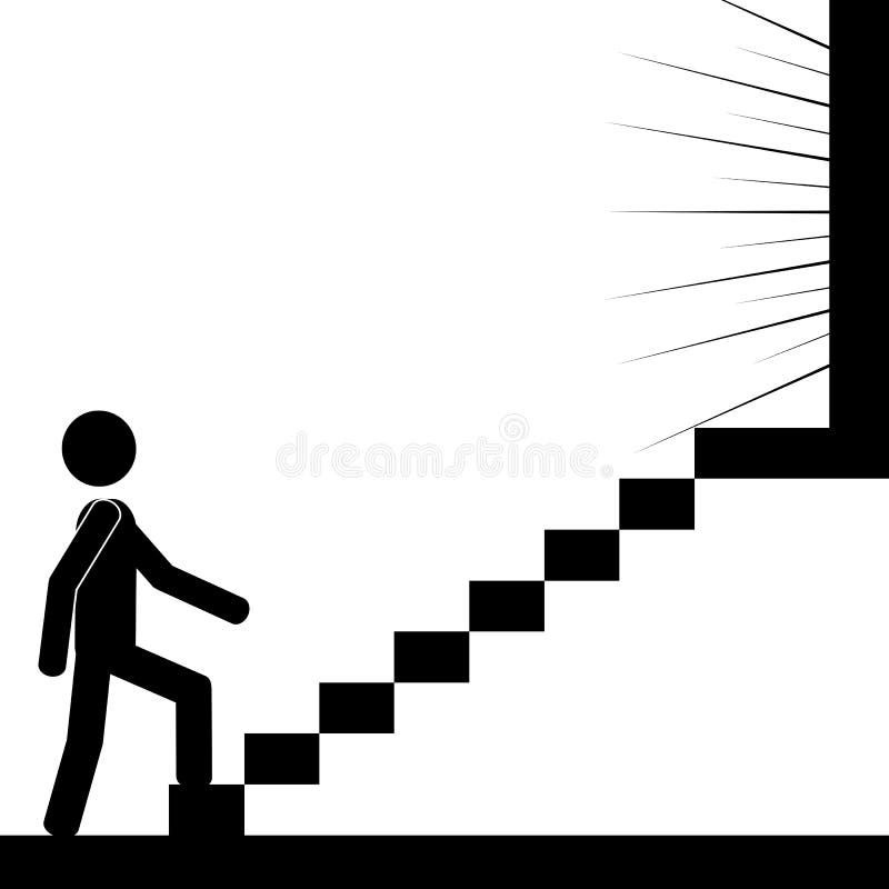 Stick Figure Walking Up Stairs