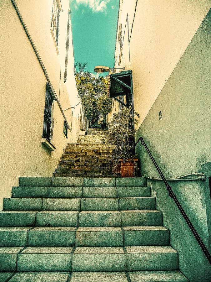 Steps on the Mediterranean stock image. Image of steps - 59327387