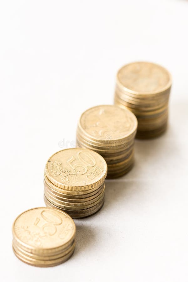Golden coins stairs stock image. Image of cent, finance - 46254555