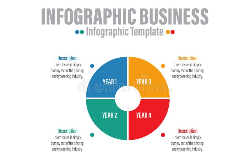 4 Steps Modern Timeline Diagram Calendar with Yearly Workflow and ...