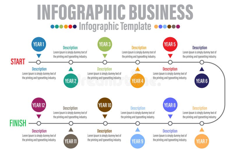 12 Steps Modern Timeline Diagram Calendar with Yearly Workflow and ... 12 Steps Modern Timeline Diagram Calendar with Yearly Workflow and ...