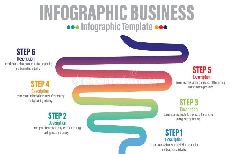 6 Steps Modern Timeline Diagram with Steps and Percentage, Presentation Vector Infographic ...