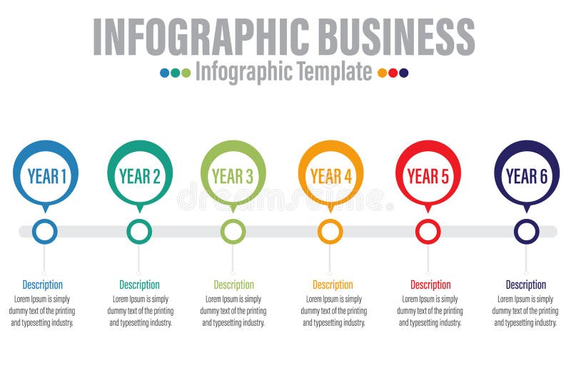 6 Steps Modern Timeline Diagram with Progress Circle, Presentation ...