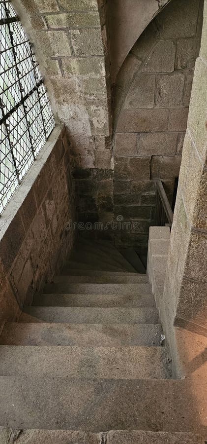 Steps of Mont St Michel, Normandy Stock Image - Image of brickwork ...