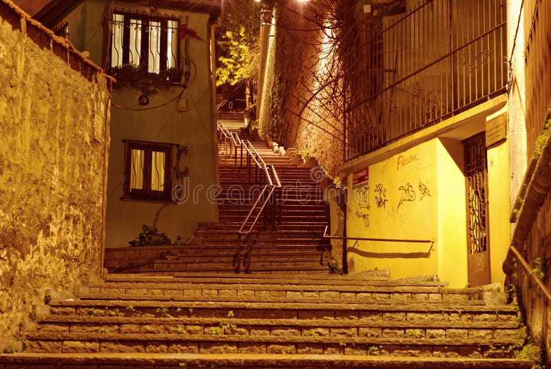 Steps at night stock photo. Image of detail, exterior - 44810046