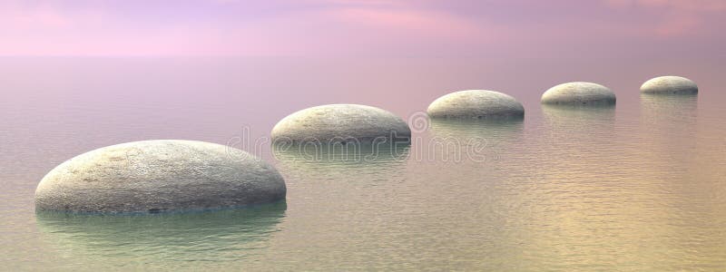 Steps on the Ocean - 3D Render Stock Illustration - Illustration of ...