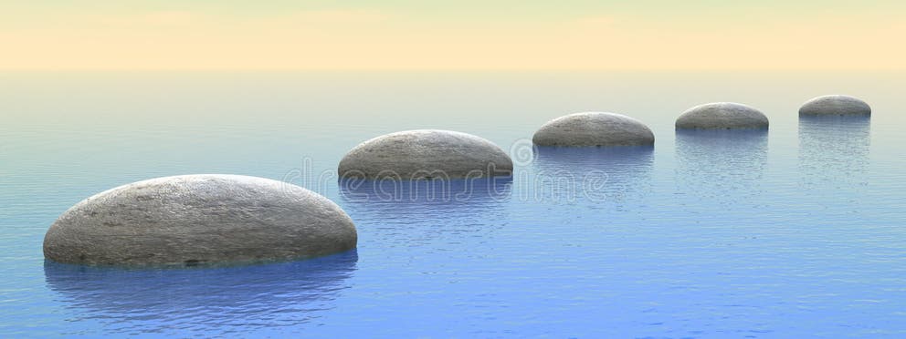 Steps on the Ocean - 3D Render Stock Illustration - Illustration of ...