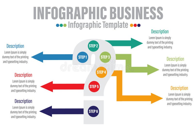Six 6 Steps or Option Infographic Template for Business. 6 Steps ...